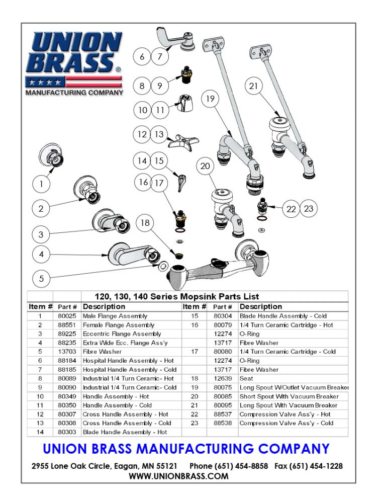 8" Industrial Union Brass Faucet - Groomer's Best