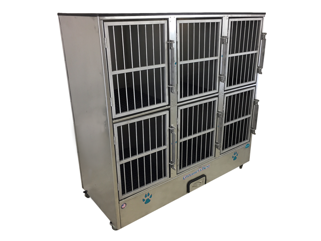 6 Unit Cage Bank - Groomer's Best